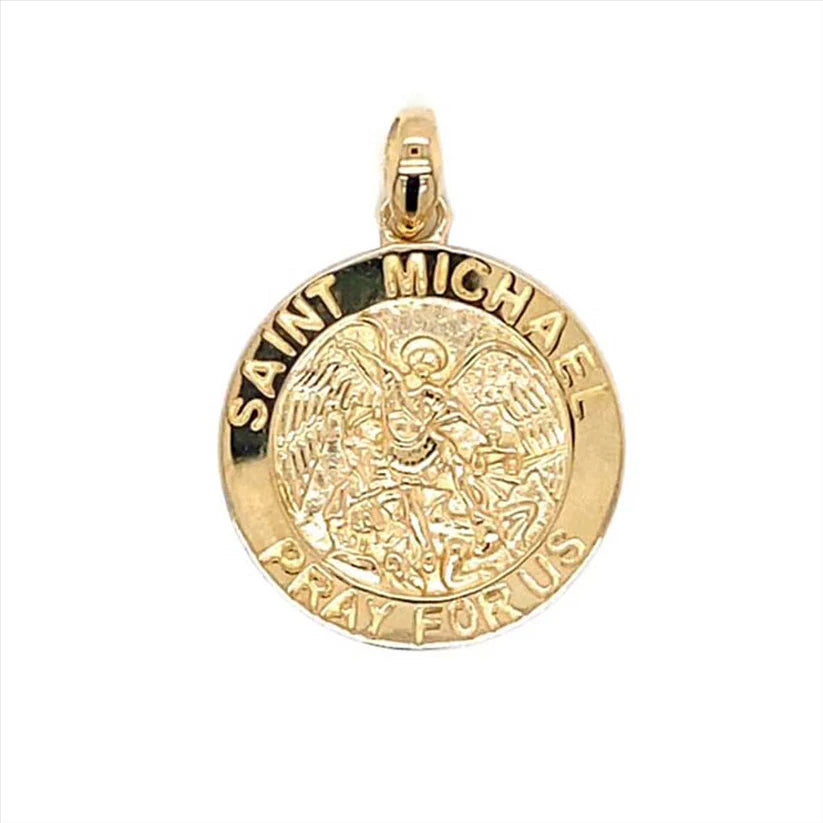 9ct Yellow Gold Solid St Michael Medallion Mazins Diamond Jewellers