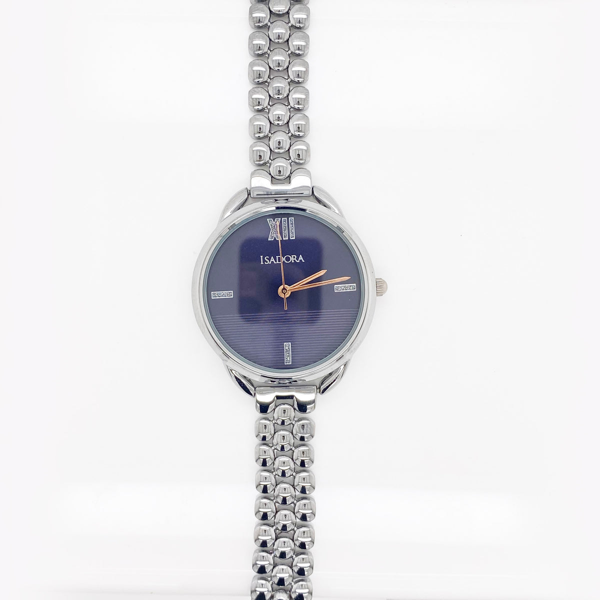 ISADORA watch | Steel Case with Navy Sunray – Mazins Diamond Jewellers